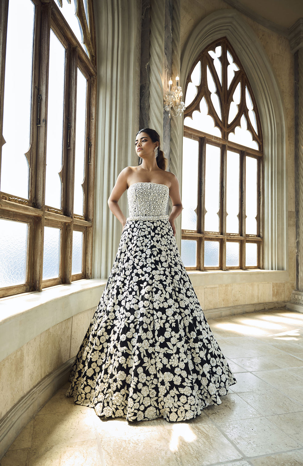 Black & White Corset Lehenga Set – Origins